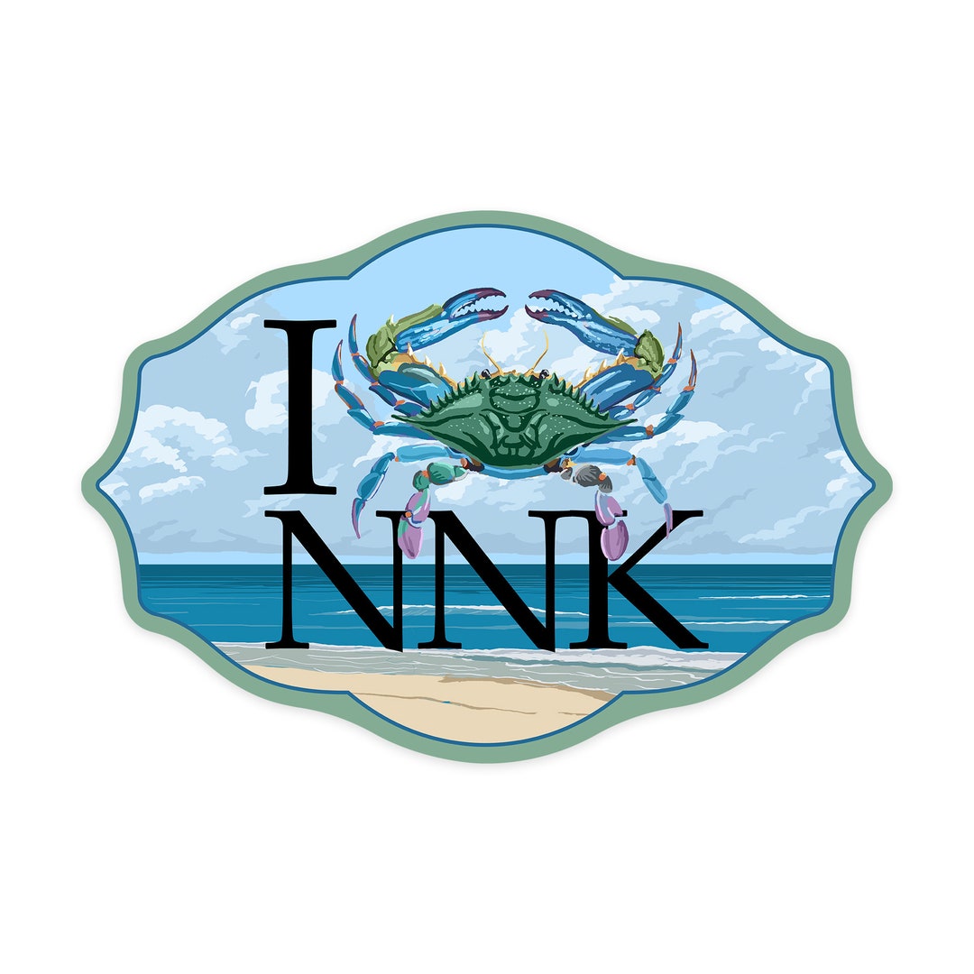 Sticker, Northern Neck, Virginia, I Crab NNK, Contour, Lantern Press ...