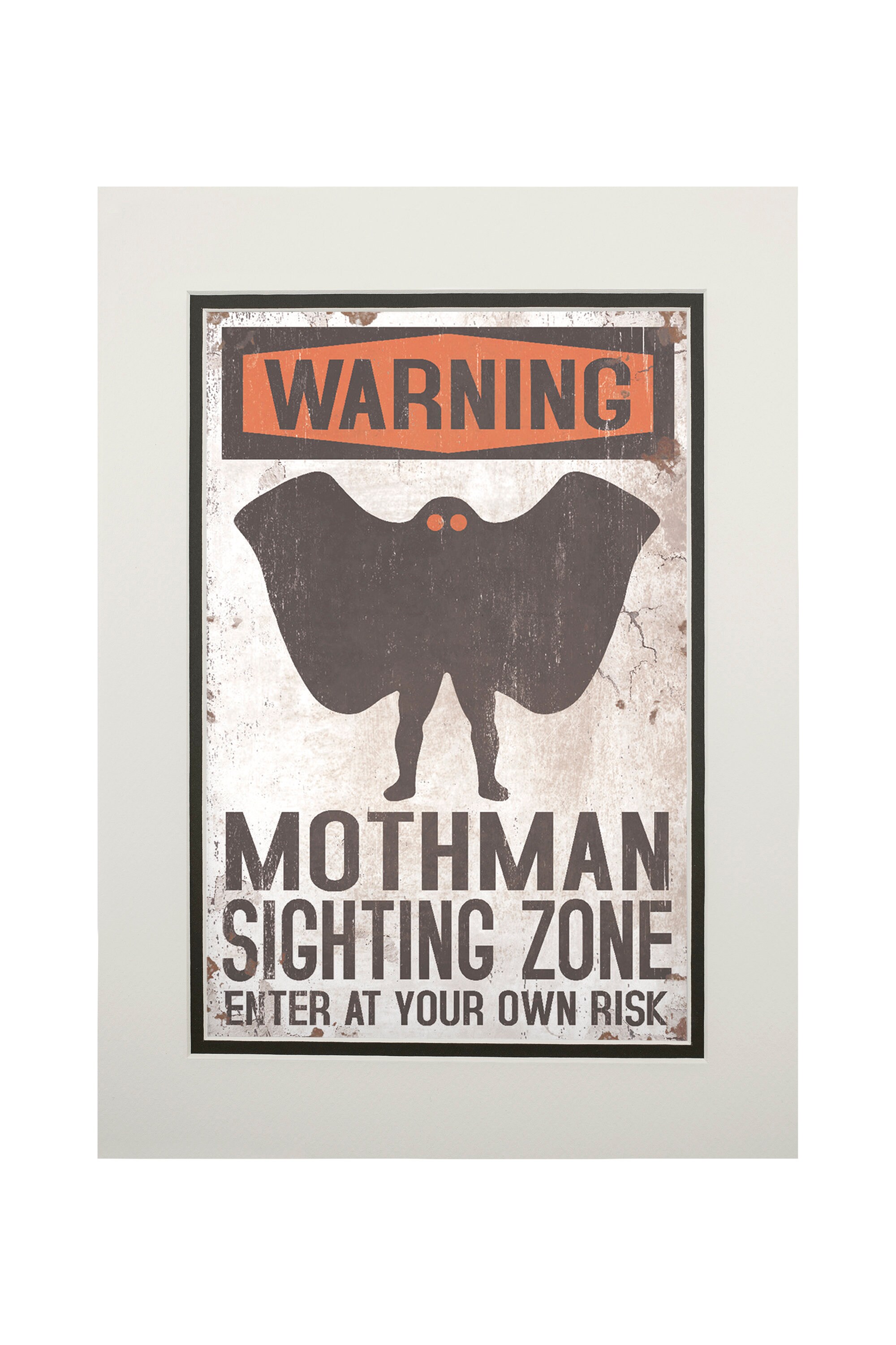 Prints Signs Mothman Cryptid Mothman Sighting Zone Enter - Etsy