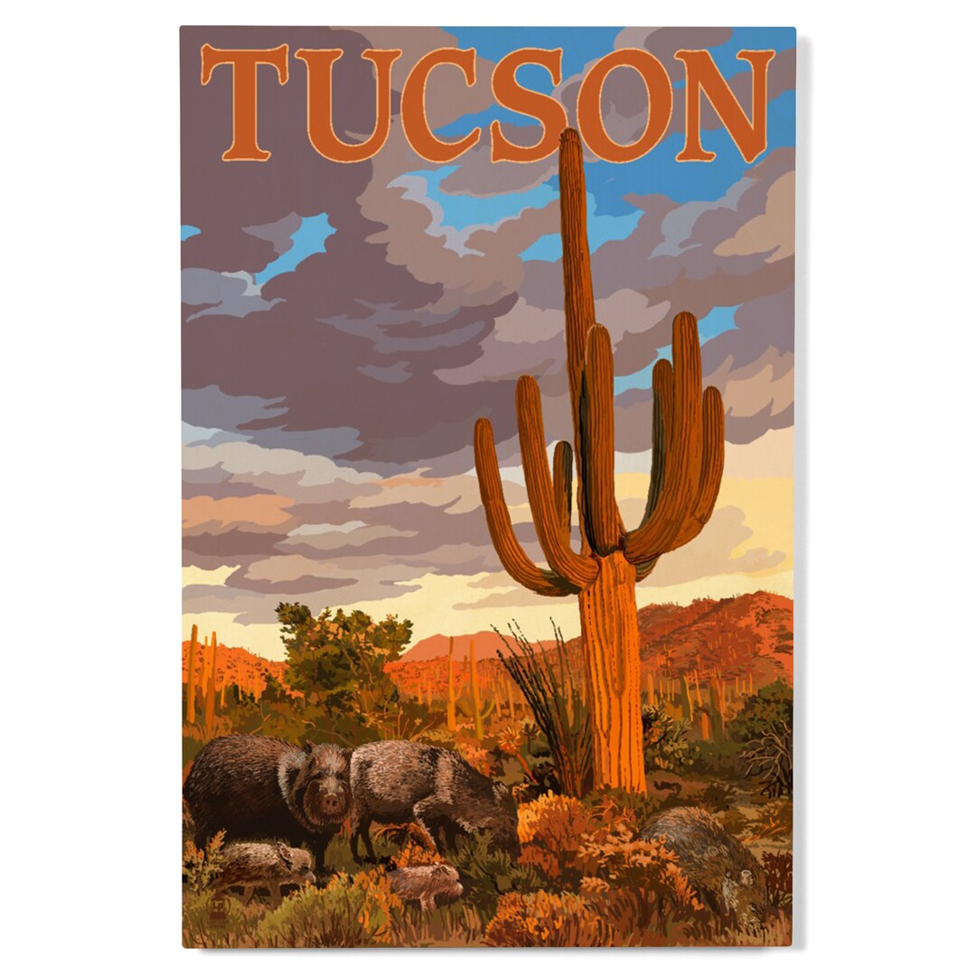 Birch Wood, Tucson, Arizona, Javelina and Cactus, Sustainable Sign or ...