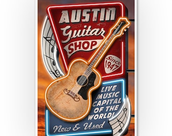 Guitar Shop Sign - Etsy