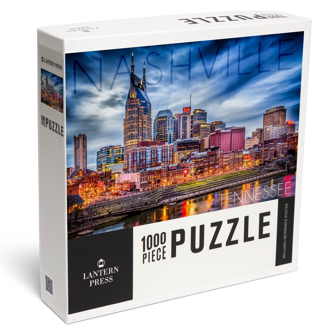 Puzzle, Nashville, Tennessee, Colorful Skyline, 1000 Pieces, Unique ...