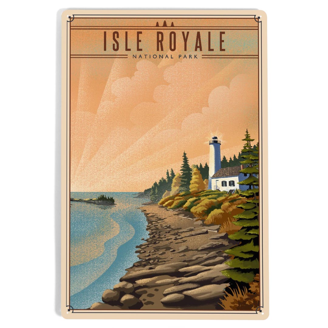 Metal Signs, Isle Royale National Park, Michigan, Lithograph National ...