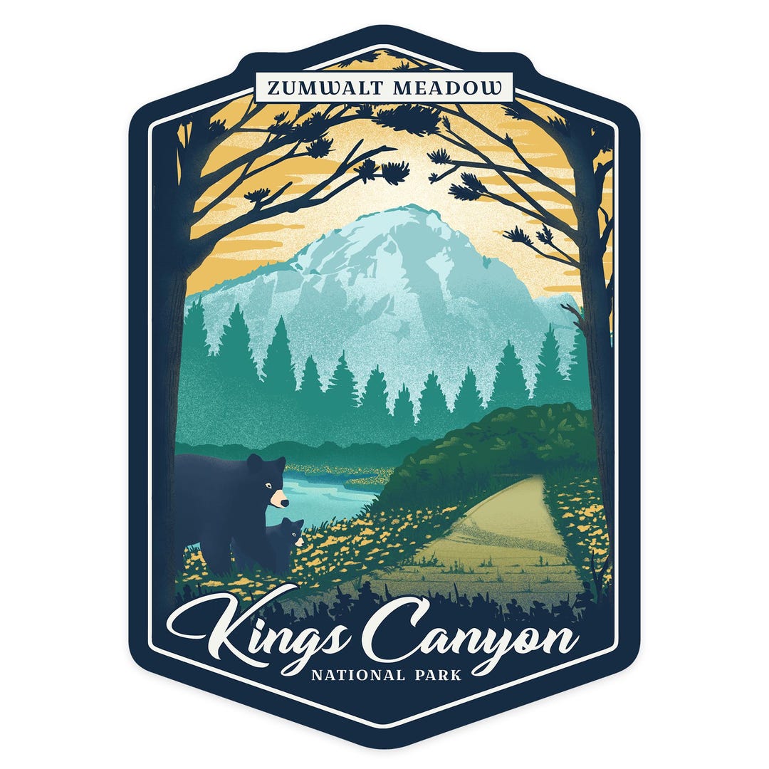 Sticker, Kings Canyon National Park, California, Lithograph, Zumwalt ...