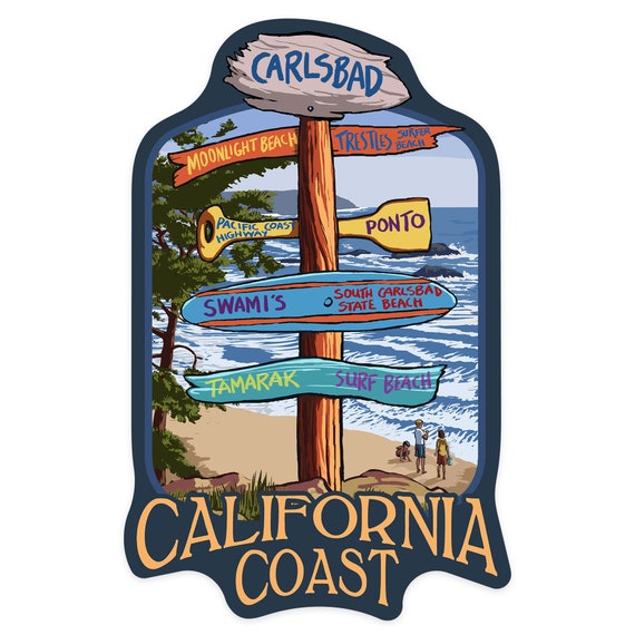 Sticker Carlsbad California Destinations Sign Contour - Etsy
