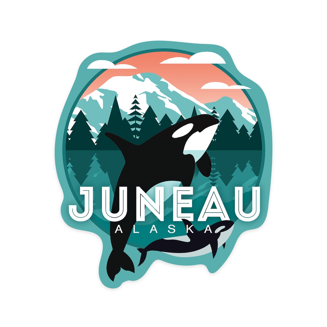 Sticker Juneau Alaska Orca and Calf Contour Vinyl Die - Etsy