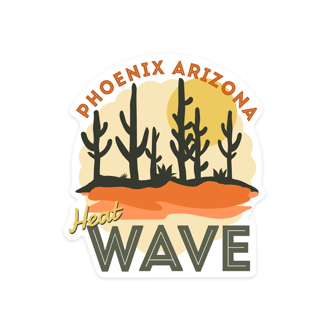 Sticker Phoenix Arizona Heat Wave Vector Desert Scene - Etsy