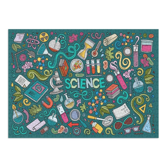 Puzzle Science Icons Collage 1000 Pieces Unique Jigsaw - Etsy