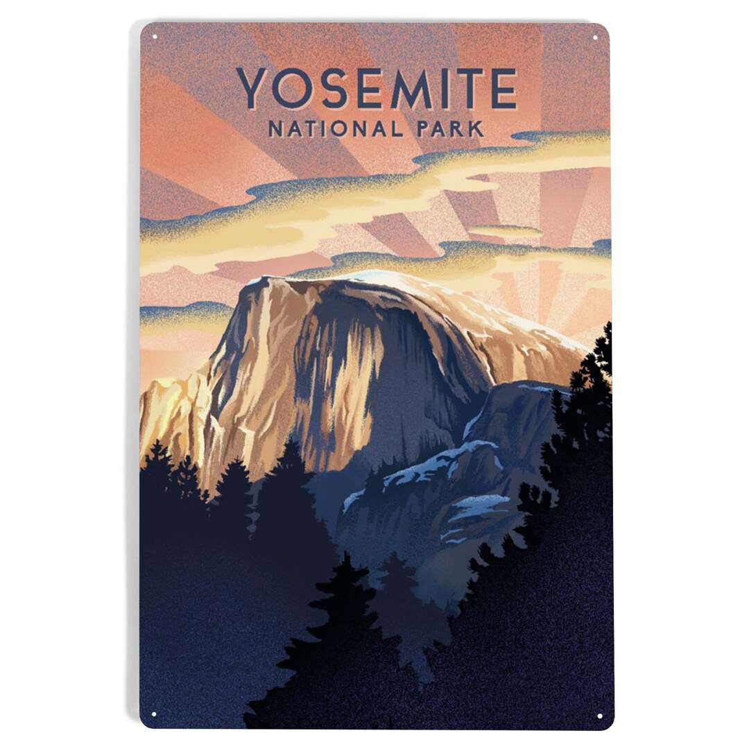 Metal Signs, Yosemite National Park, California, Litho, Half Dome ...