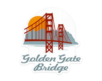 Golden Gate Bridge Vinyl Sticker - Etsy