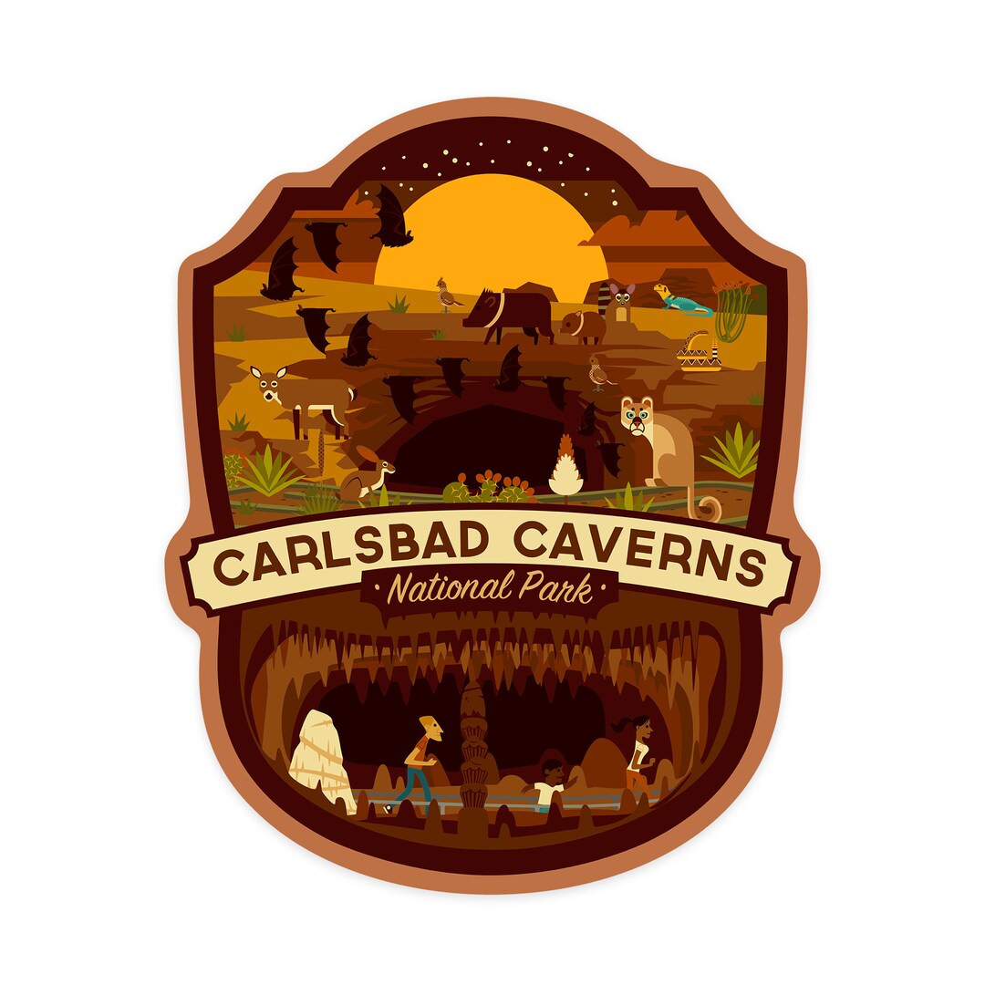 Sticker, Carlsbad Caverns National Park, Geometric National Park Series ...