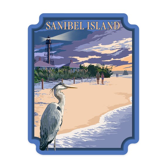 Sticker Sanibel Island Florida Lighthouse Contour Vinyl - Etsy