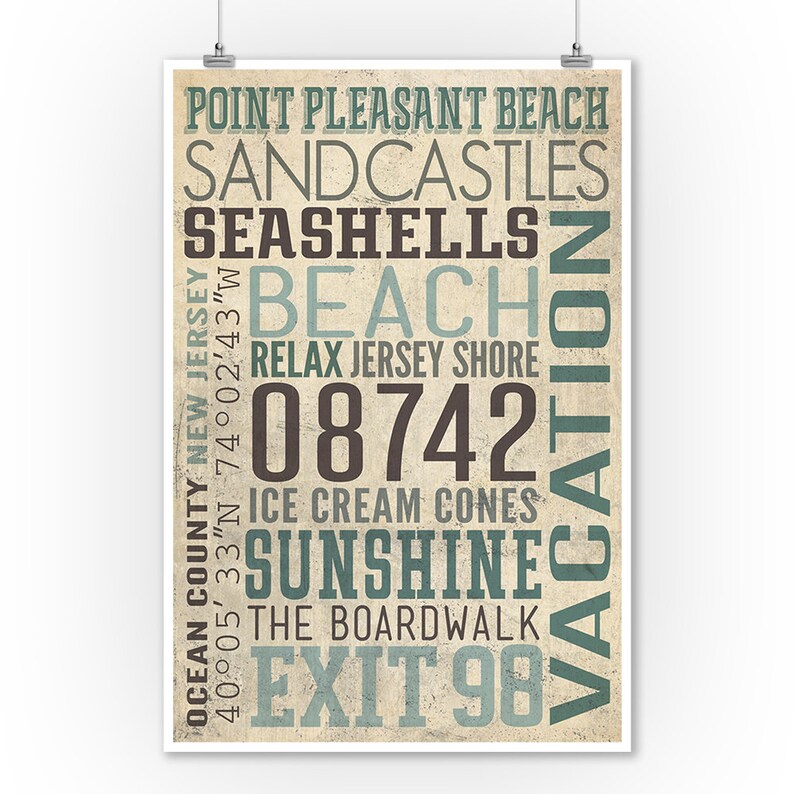 Prints Signs Point Pleasant Beach New Jersey Typography - Etsy