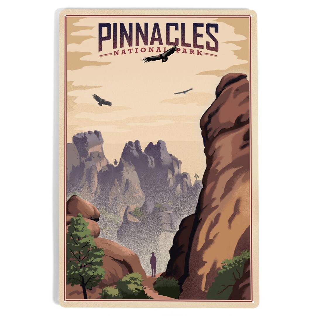 Metal Signs, Pinnacles National Park, California, Lithograph, Unique ...