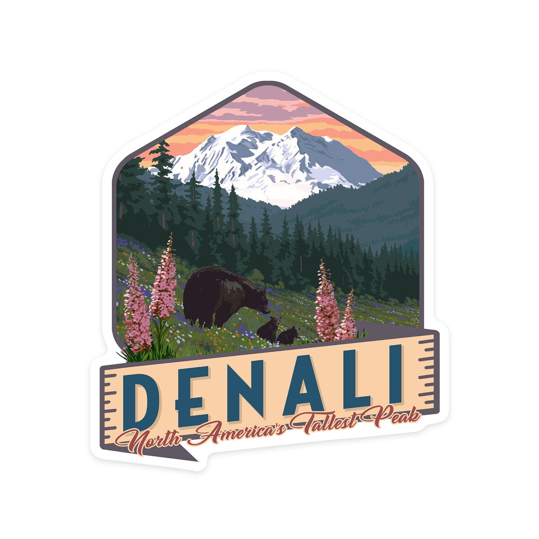 Sticker, Denali, Alaska, North America's Tallest Peak, Bears & Spring ...