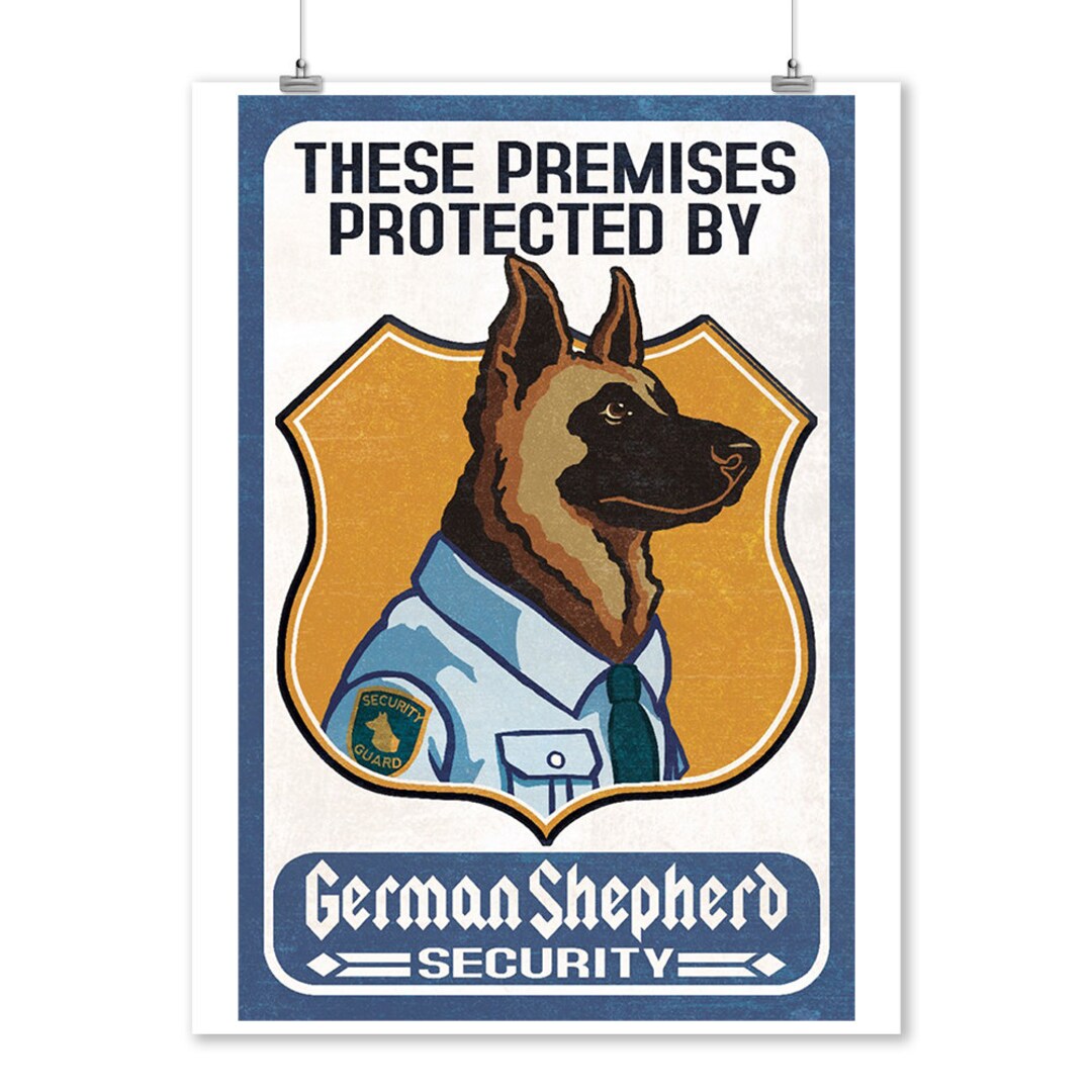 Prints Signs German Shepherd Security Dog Sign Unique - Etsy