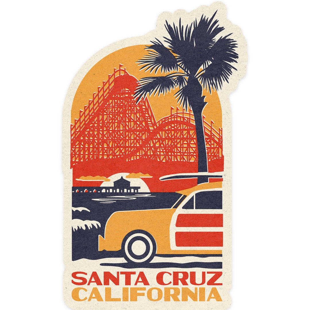 Sticker Santa Cruz California Giant Dipper Contour Vinyl - Etsy