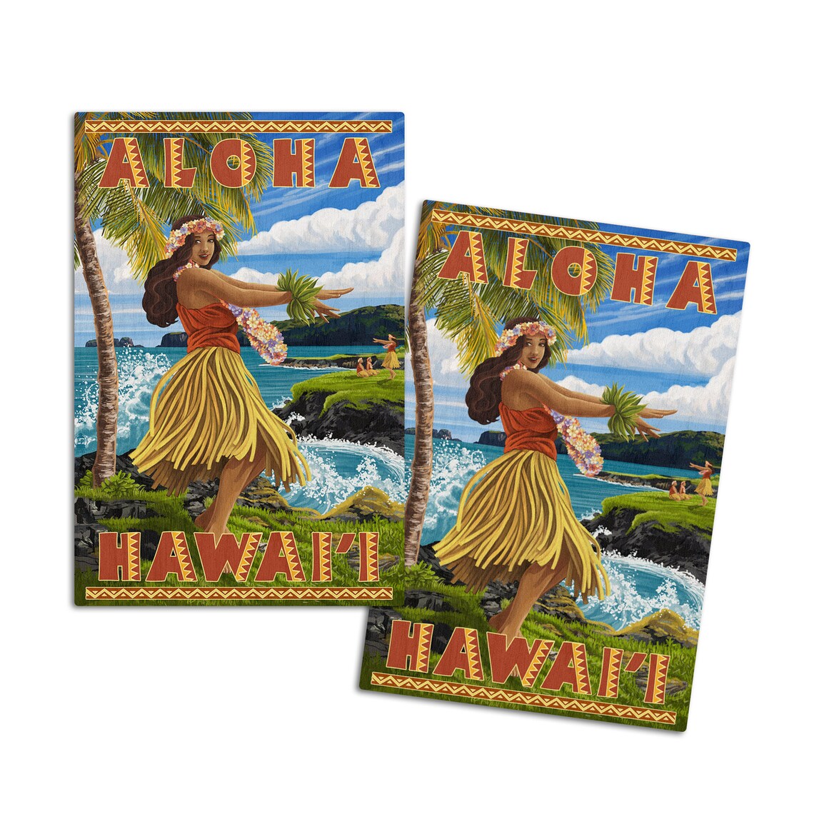Birch Wood Hula Girl on Coast Aloha Hawaii Sustainable Sign - Etsy
