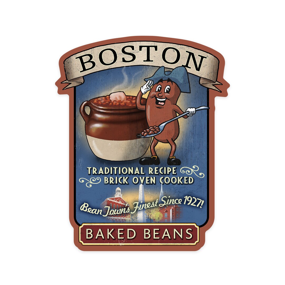 Sticker Boston Massachusetts Baked Beans Vintage Sign - Etsy