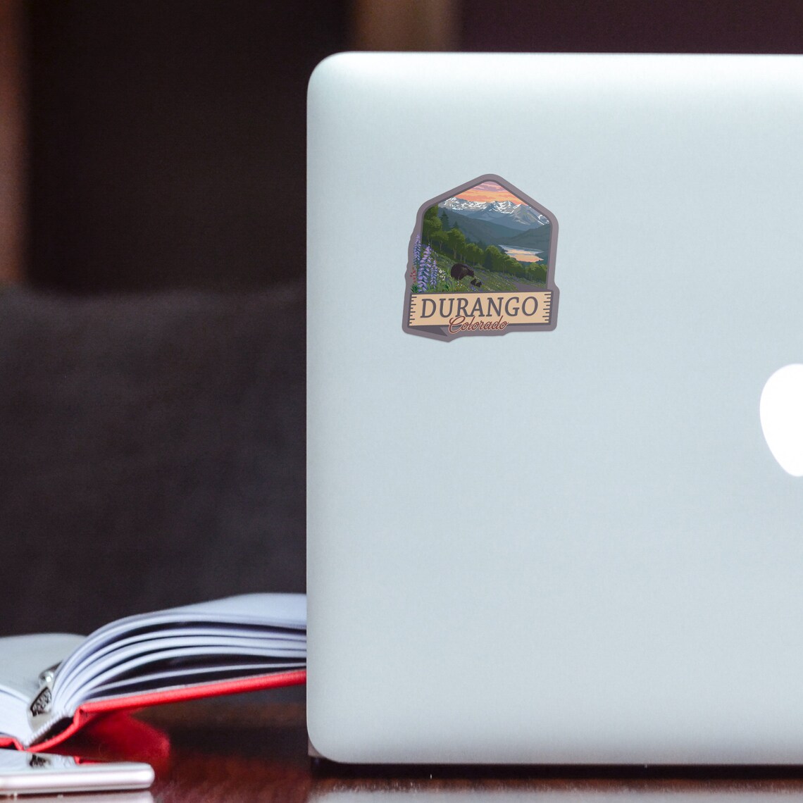 Sticker Durango Colorado Bears & Spring Flowers Contour | Etsy