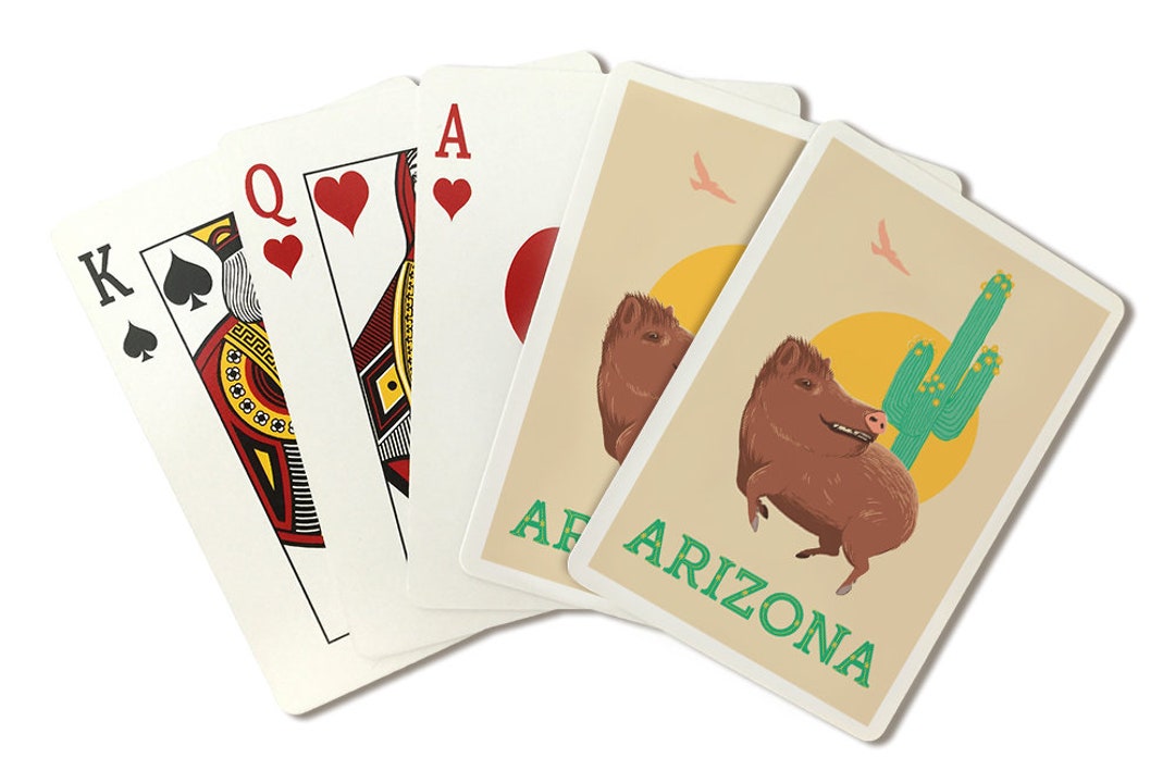 Playing Cards Arizona Javelina Lantern Press Artwork 52 - Etsy