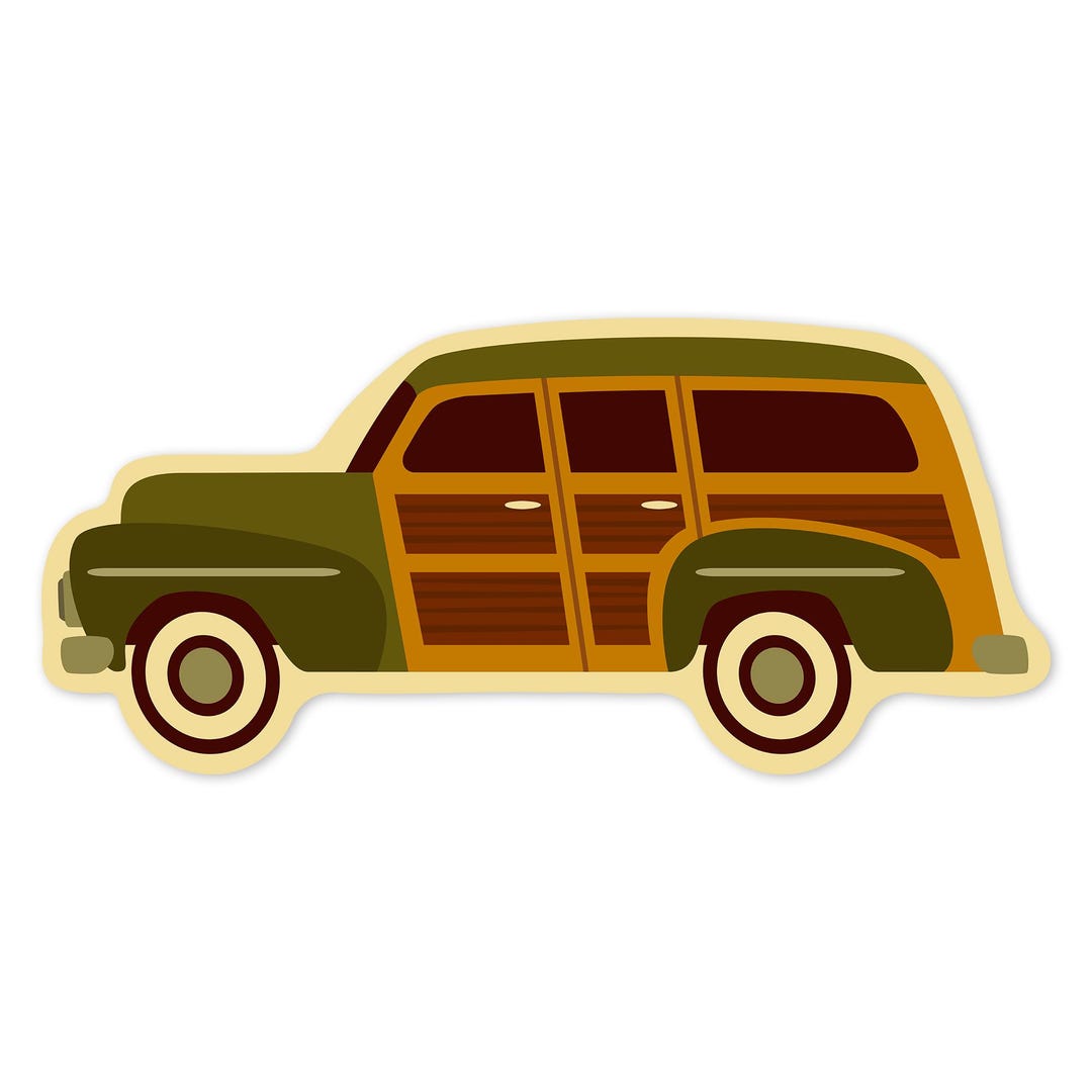 Sticker, Woody, Station Wagon, Geometric, , Vinyl Die Cut, Waterproof ...