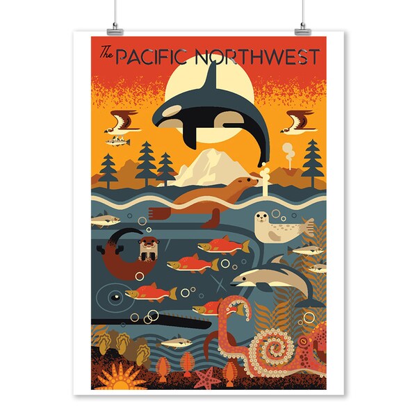 Pacific Northwest Art Poster - Etsy
