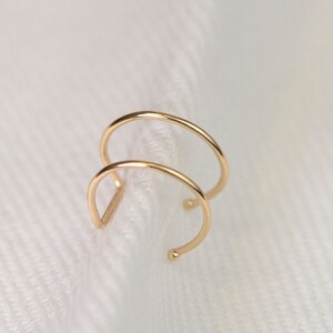 14k Solid Gold Ear Cuff No Piercing Jewelry | Trendy Ear Gold Ear Cuff | Minimalist Ear Cuff ...