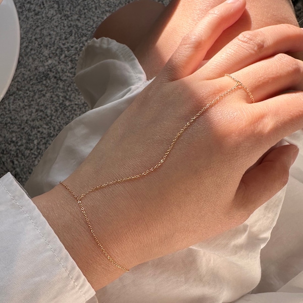 Chain Ring Bracelet - Etsy