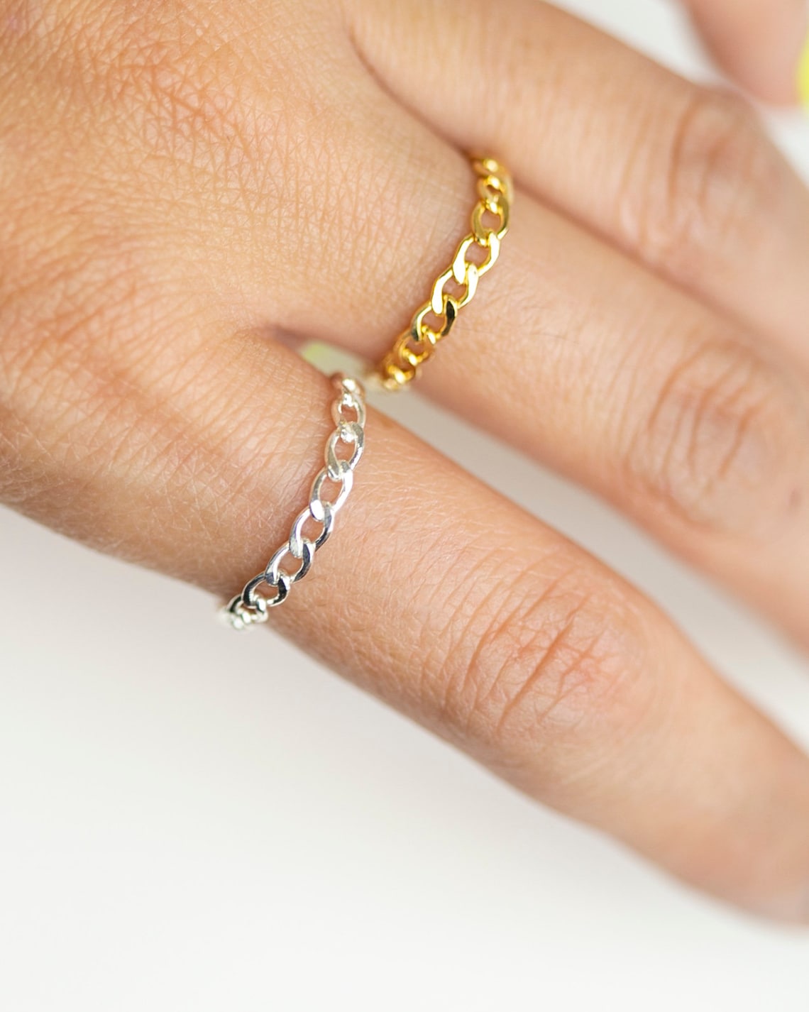 Chain Ring II Simple Minimalist Chain Rings Stackable Ring | Etsy