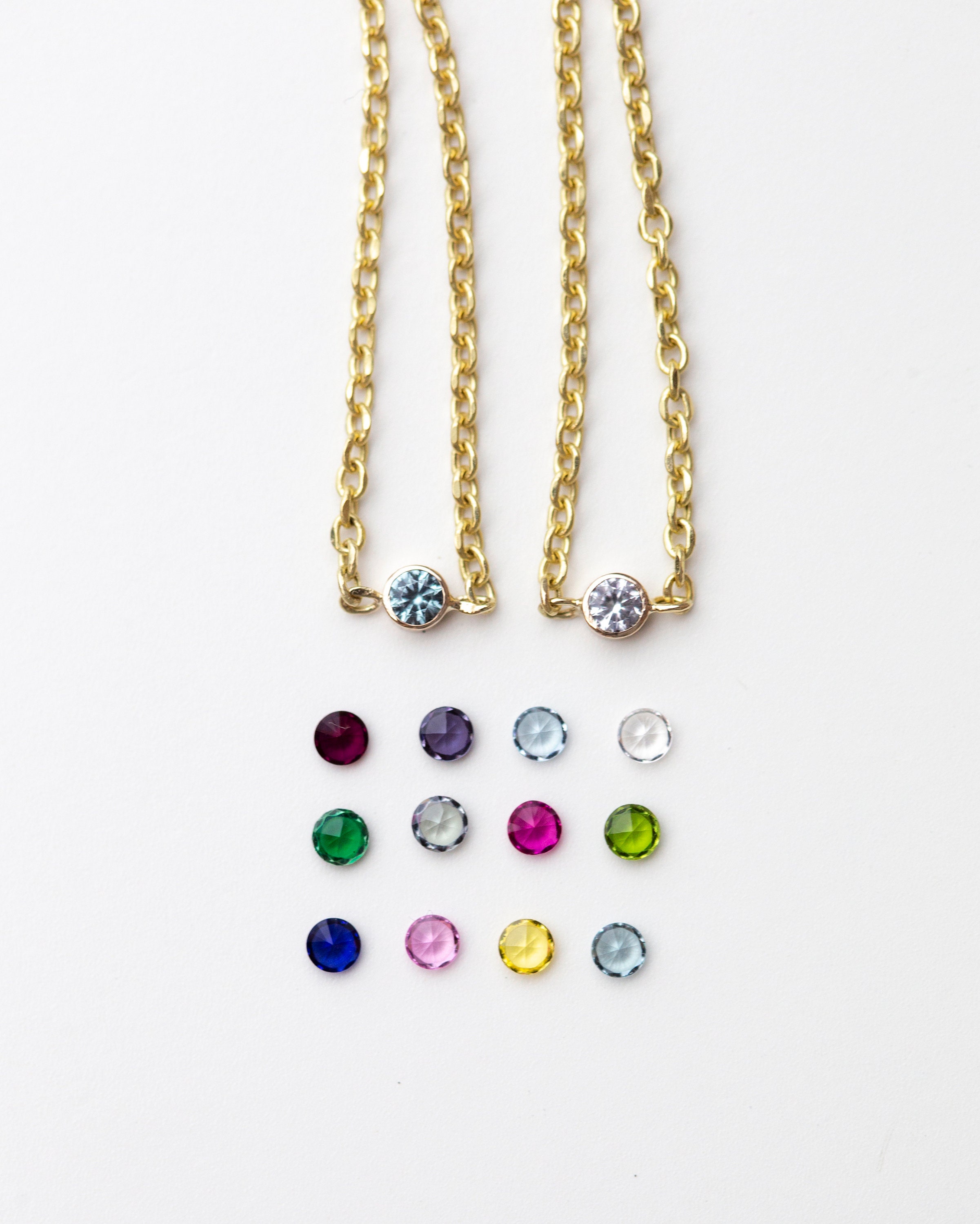 14k Gold Birthstone Chain ring // December birthstone // Gold | Etsy