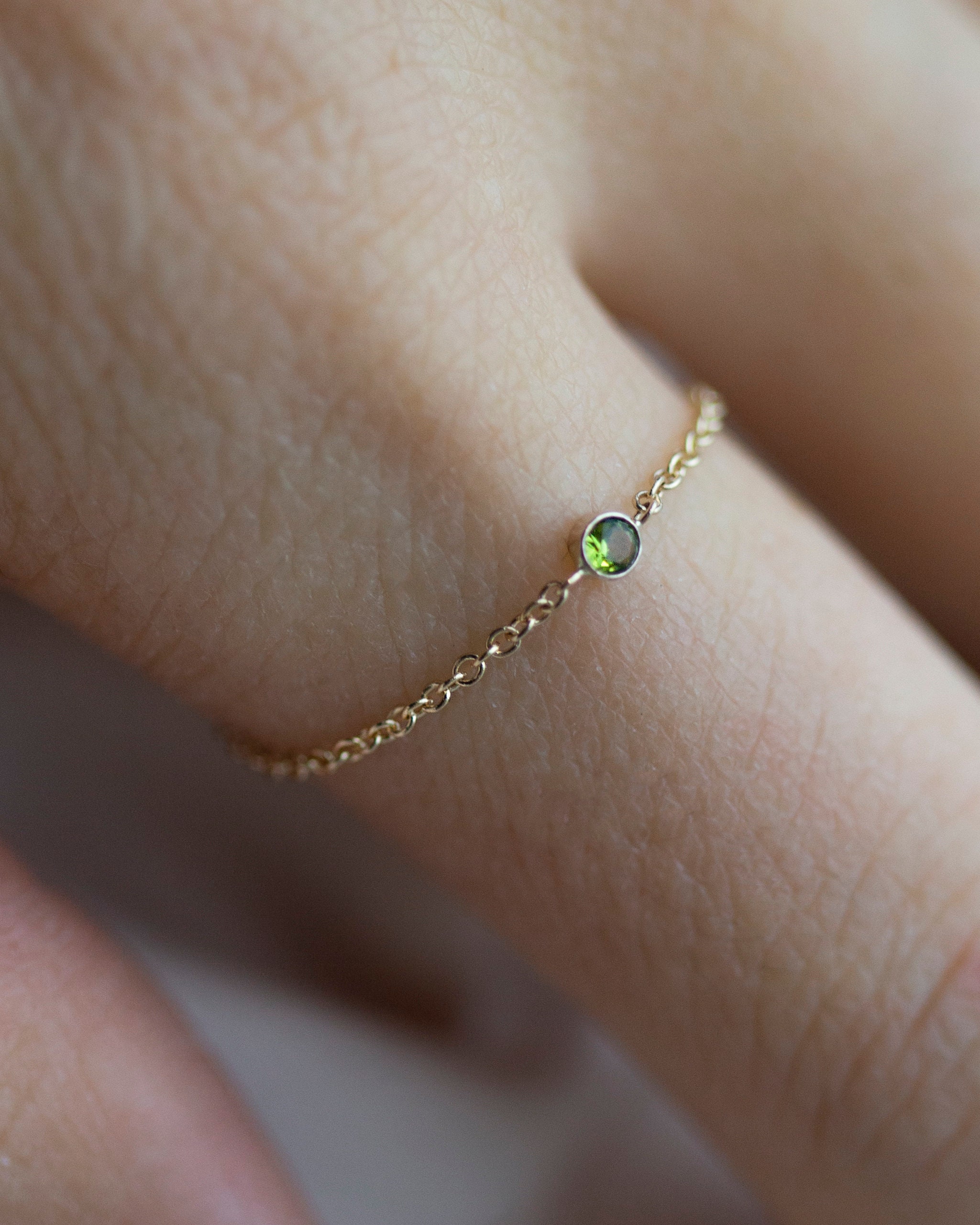 14k Gold Birthstone Chain ring // December birthstone // Gold | Etsy