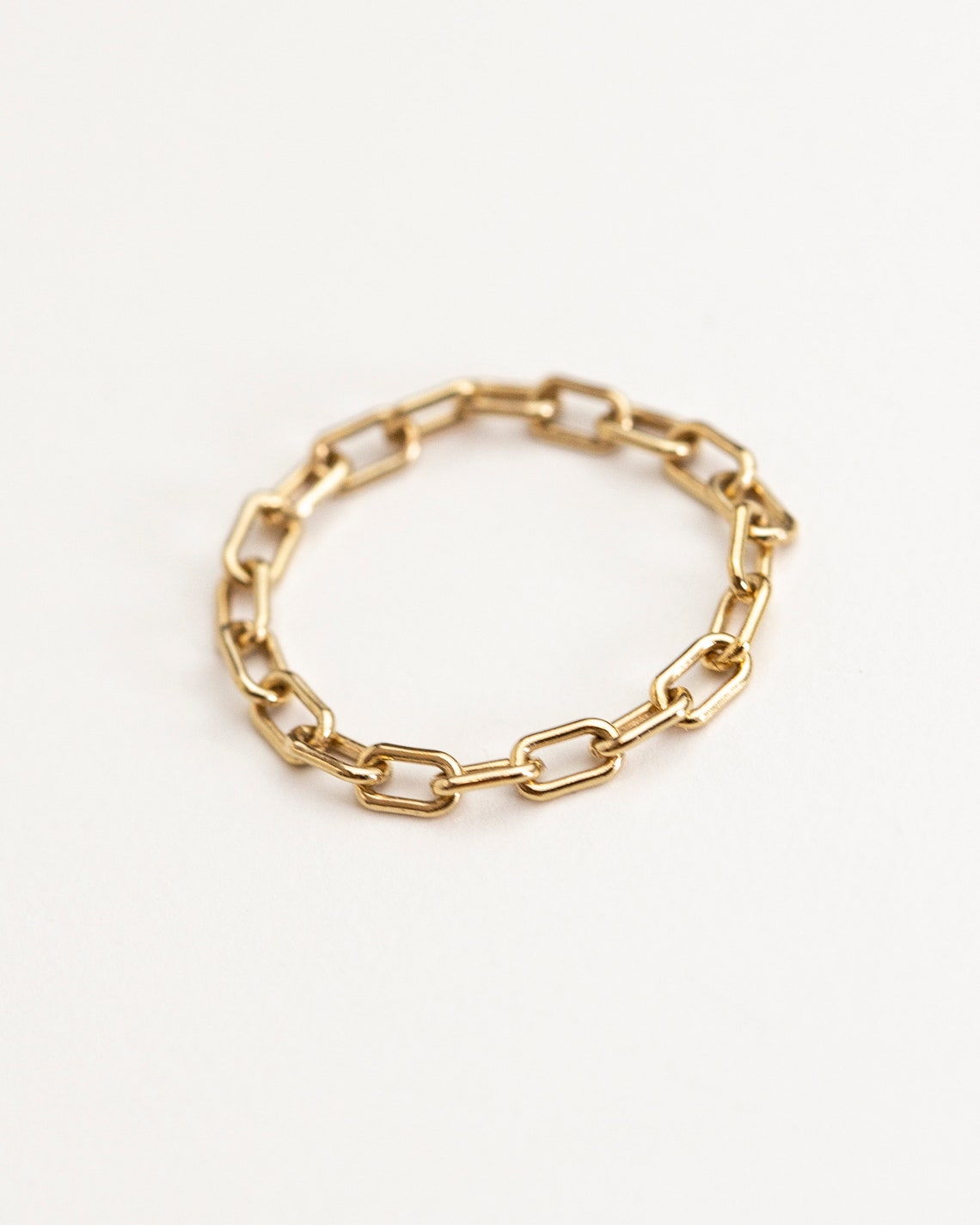 Paperclip Chain Ring // Dainty Chain Ring // Small Oval Link - Etsy