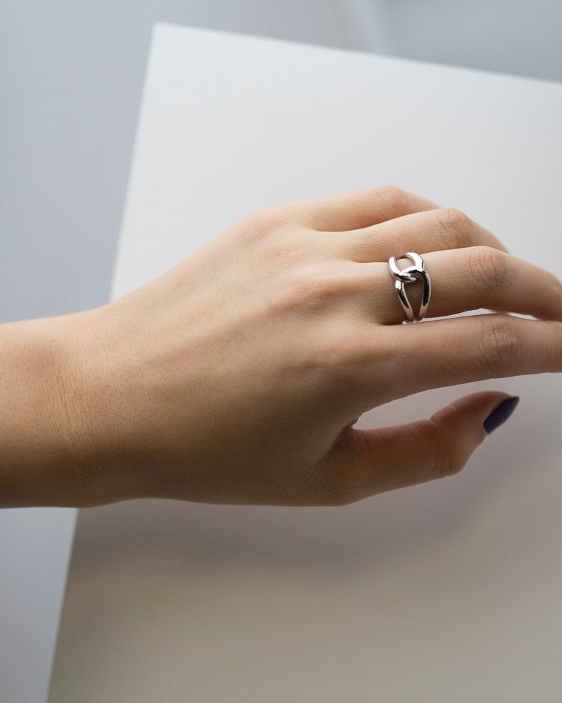 Simple Silver Rings | Tie Ring in Sterling Silver | Infinity Link Rings ...