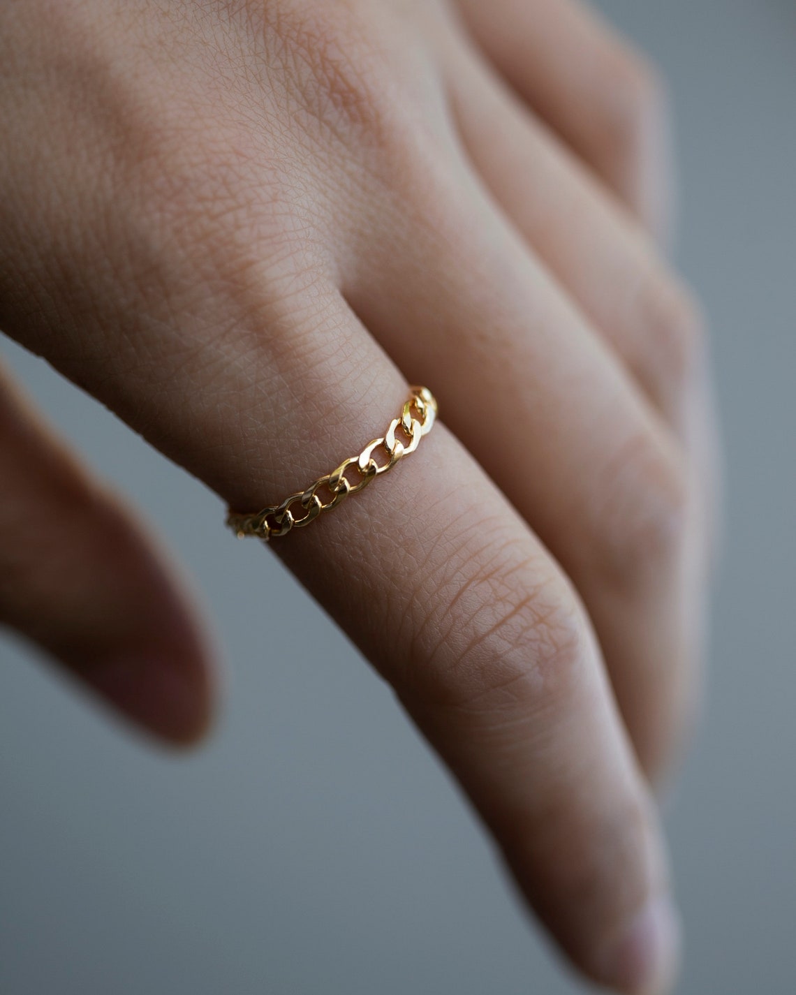 Chain Ring II Simple Minimalist Chain Rings Stackable Ring | Etsy