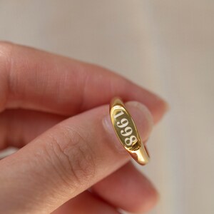 Date Year Number Engraved Ring / Monogram Initial Ring / Personalized ...