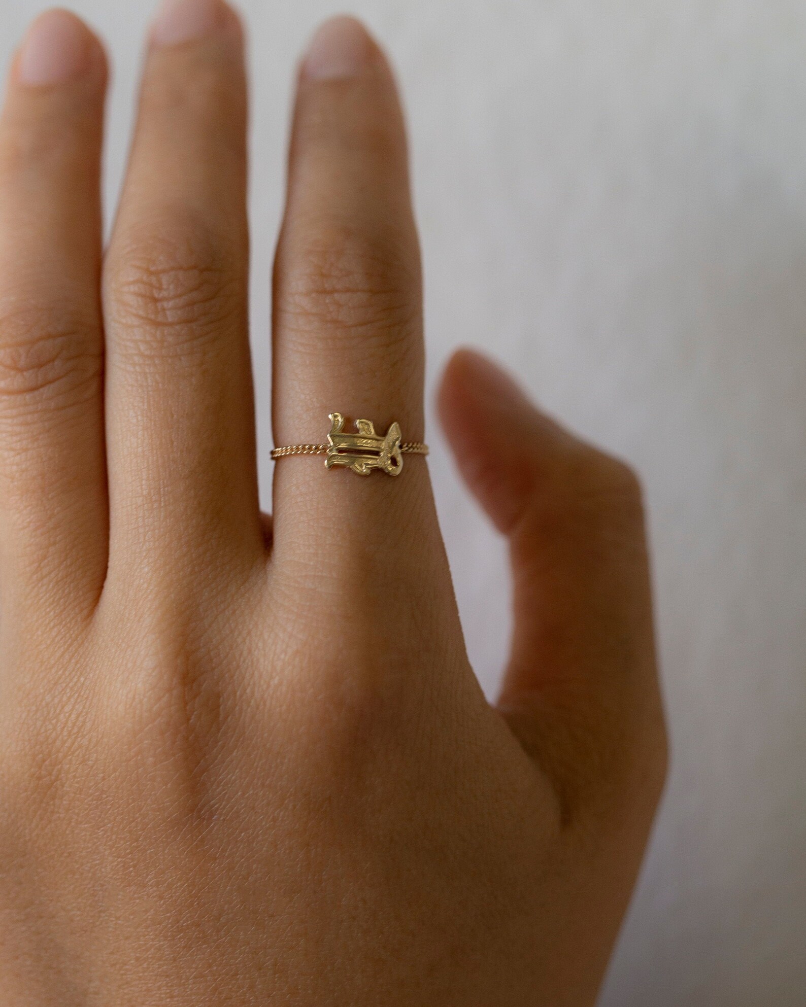 Old English Name Ring in 14k Solid Gold Gold Name ring | Etsy