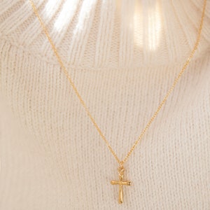 Gold Cross Necklace, Simple Cross Necklace, Dainty Cross, Gift for Her ...