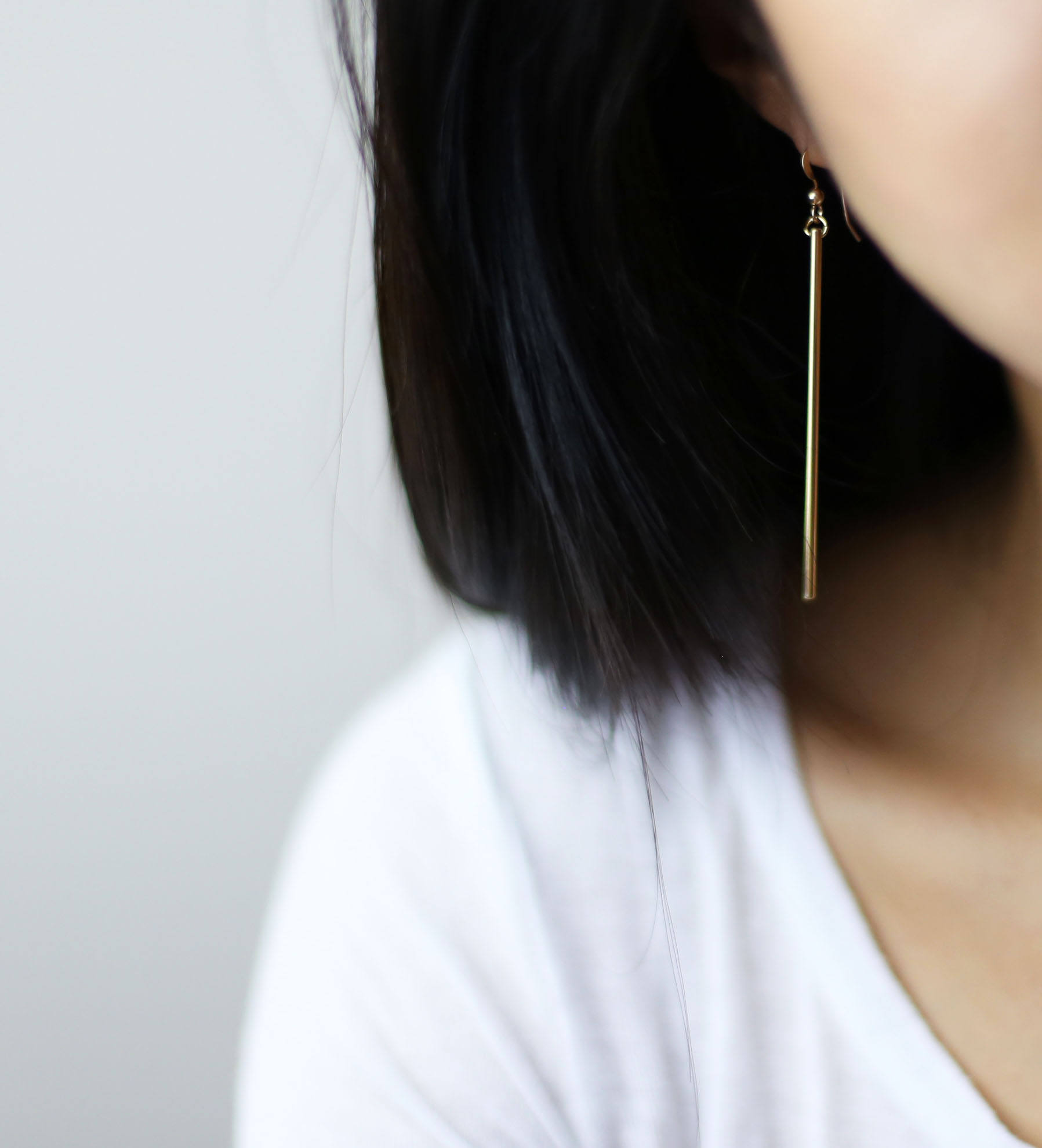 Long Stick Drop Earring // Drop Bar Dangle Earrings / Simple | Etsy