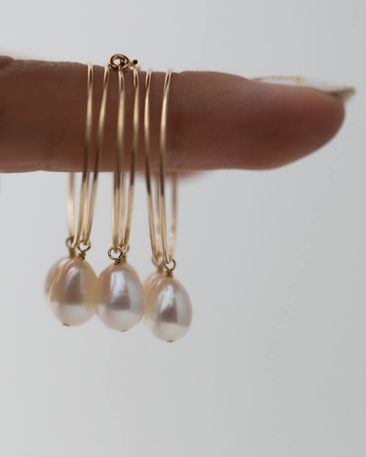Pearl Wire Hoop Earrings // Freshwater Pearl Dangle Earrings // Gift ...