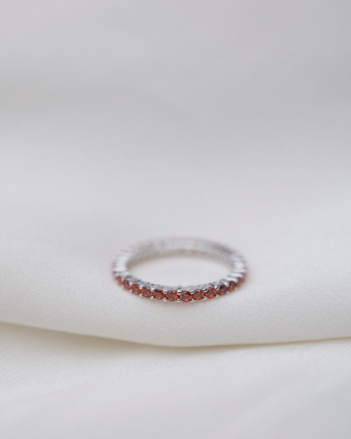 Stackable Band Eternity CZ Band // CZ Wave Stacking Rings // - Etsy