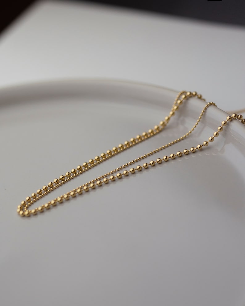 Bead Chain Necklace // Gold Filled Sterling Silver Bead Chain - Etsy