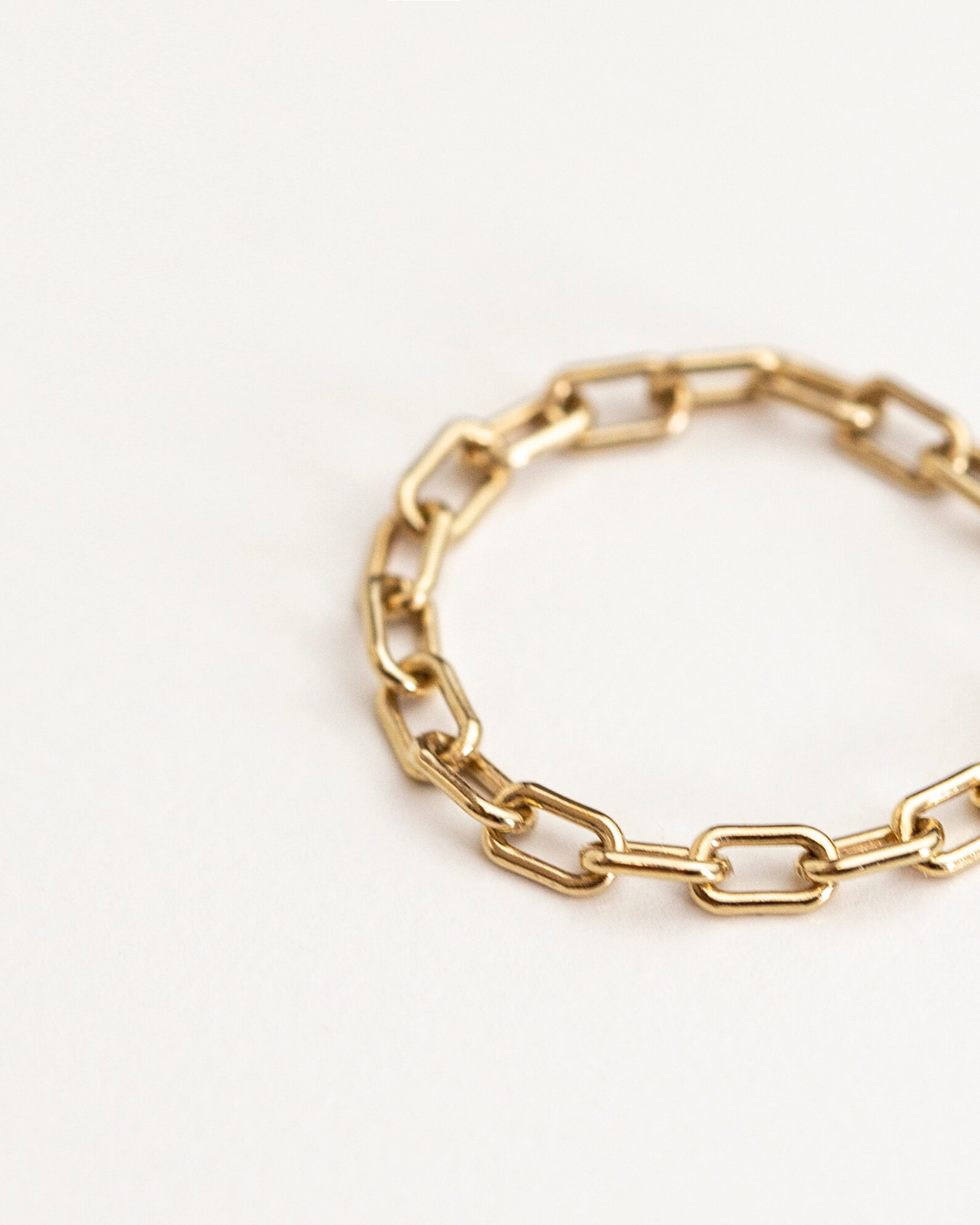 Paperclip Chain Ring // Dainty Chain Ring // Small Oval Link - Etsy