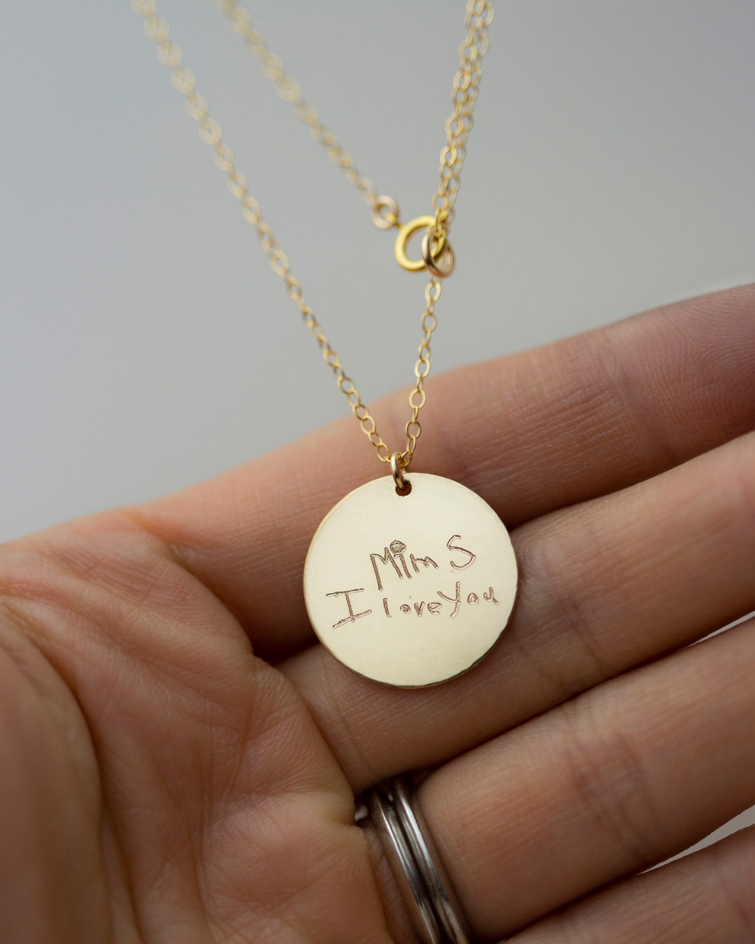 Personalized Handwriting Necklace // Keepsake Jewelry // Child Hand ...
