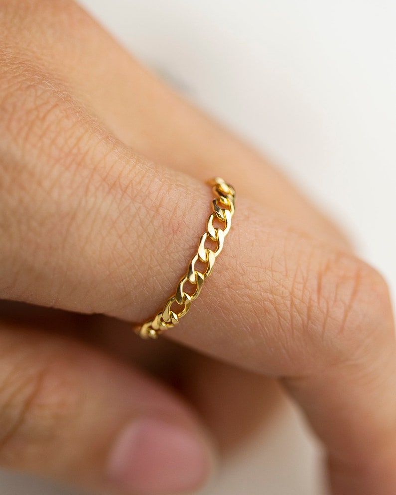 Chain Ring II Simple Minimalist Chain Rings Stackable Ring - Etsy
