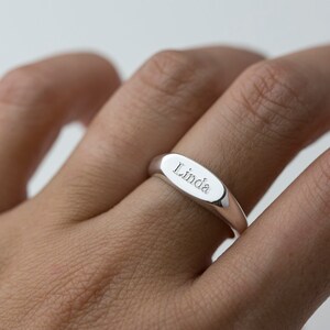 Custom Engraved Name Ring // Stackable Name Ring // Family Ring ...