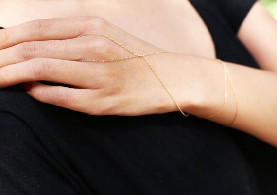 Double Wrap Hand Chain // Y Lariat Necklace-multi Functional | Etsy