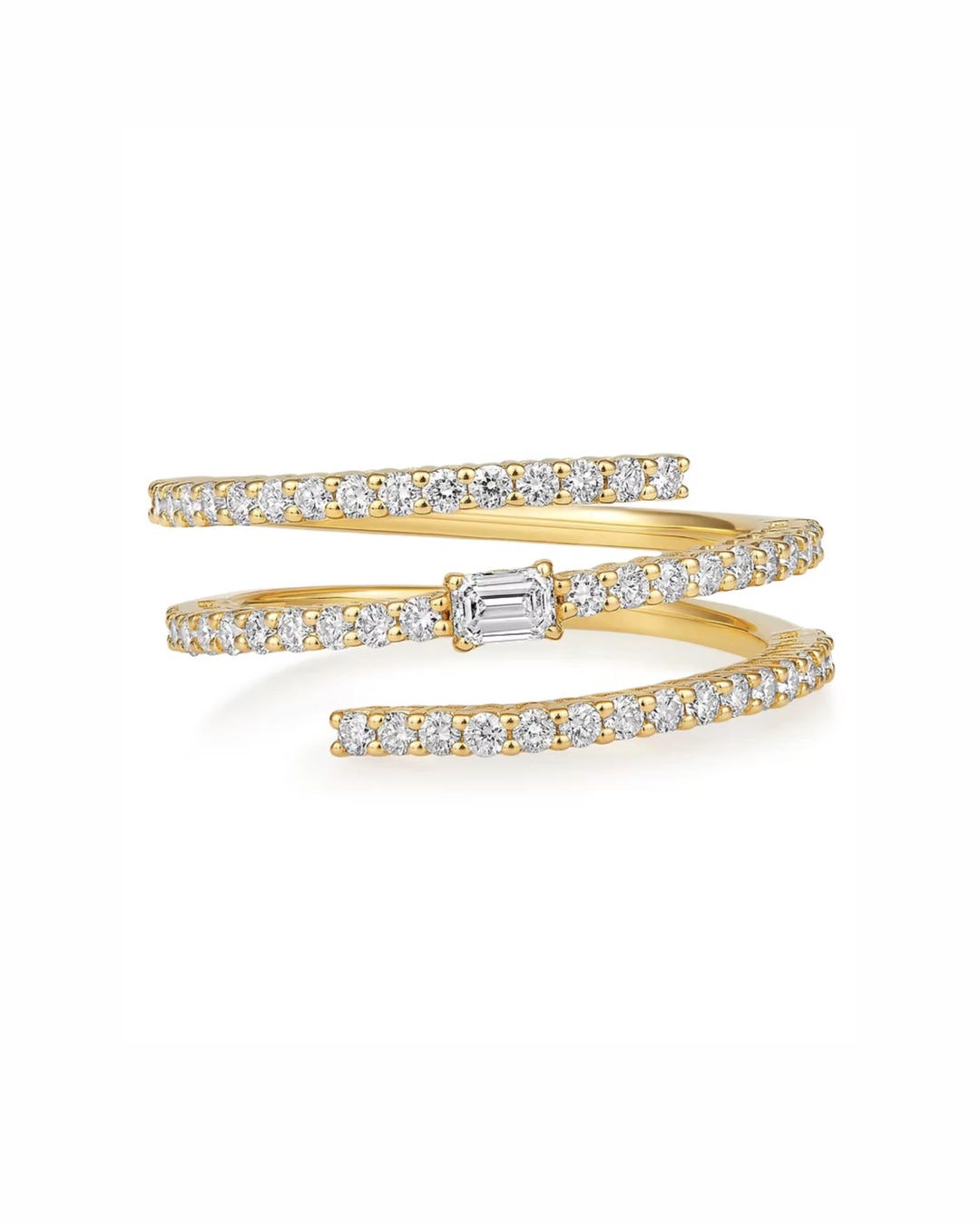 14k Solid Gold Diamond Spiral Wrap Ring • 0.75ct Genuine Natural ...