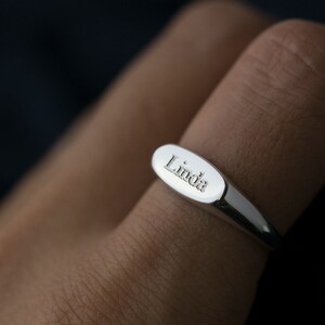 Custom Engraved Name Ring // Stackable Name Ring // Family Ring ...