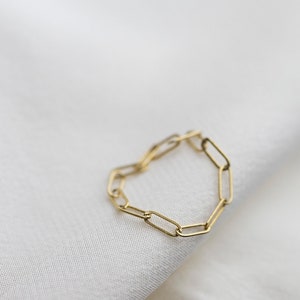 Chain Ring / Flat Bar Link Chain Eternity Band Ring / Gold Rings ...