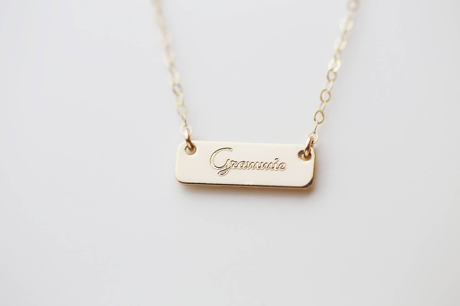Small Name Necklace, Mini Bar Necklace, Custom Engraved Name Gift for ...